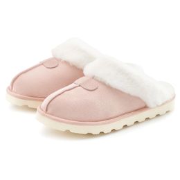 Damen Pantolette "Pl&uuml;sch Hausschuh, Pantoffeln, Clogs, Schlappen, Hausschuh", VIVANCE DREAMS BY LASCANA, Gr. 37, rosa, Obermaterial: 80%