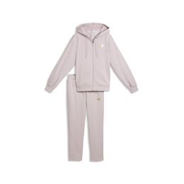 Puma Damen Jogginganzug "Metallic Trainingsanzug mit Kapuze Damen", rosa, Gr. L, Obermaterial: 34% Polyester, 66% Baumwolle. Kapuzenfutter: 100%