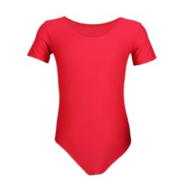 AQUARTI M&auml;dchen Turnanzug "Body M&auml;dchen Gymnastikanzug Kurzarm", rot, Gr. 122, Obermaterial: 80% Polyamid PA. 20% Elasthan EL., Sportanz&uuml;ge