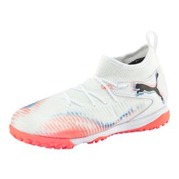 Puma M&auml;dchen Fu&szlig;ballschuh "FUTURE 8 MATCH TT + MID JR", Gr. 33, wei&szlig;, Synthetik, Schuhe, f&uuml;r synthetische Hartpl&auml;tze und Kunstrasen, mit