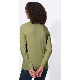 Casual Looks Damen Langarmshirt "Shirt"schilf, Gr. 46, unifarben, 95% Baumwolle, 5% Elasthan, Shirts