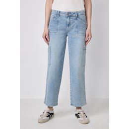 Damen Comfort-fit-Jeans, blau, Gr. 36, STREET ONE STUDIO, unifarben, Jeans, 92% Baumwolle, 7% Elastomultiester, 1% Elasthan, Jeans, Middle Waist