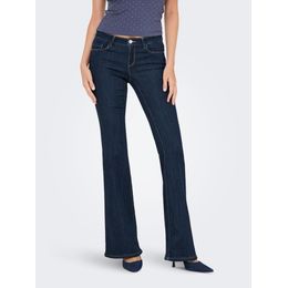 Only Damen Bootcut-Jeans "ONLHELLA LOW RETRO FLARED DNM", blau, Gr. L, unifarben, Denim/Jeans, Obermaterial: 53% Viskose, 29% Baumwolle, 17%