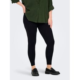 Only CARMAKOMA Damen Leggings "CARTIME LEGGINGS NOOS", schwarz, Gr. L, unifarben, Jersey, Obermaterial: 95% Baumwolle, 5% Elasthan, Hosen
