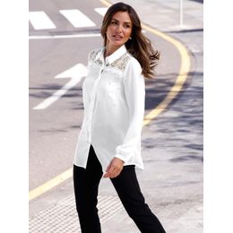 Lady Damen Langarmbluse, wei&szlig;, Gr. 36, unifarben, 100% Polyester, Blusen