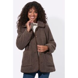 Casual Looks Damen Langjacke, braun, Gr. 44, unifarben, 100% Polyester, Jacken