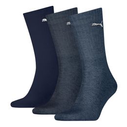 Puma Damen Sportsocken "UNISEX LIGHT CREW SOCK", Gr. 47, blau, Baumwollmischung, Socken, Mit flacher Zehennaht