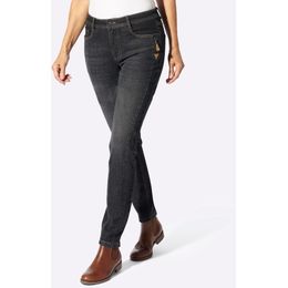 Casual Looks Damen 5-Pocket-Jeans, schwarz, Gr. 38, unifarben, 99% Baumwolle, 1% Elasthan, Jeans