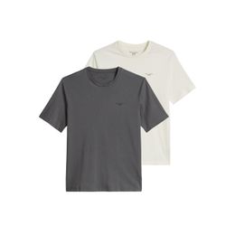 Marc O'Polo Herren T-Shirt "T-Shirt T-Shirt, SSL, Logo Print, Reg F 2er Pack", bunt, Gr. L, MARC O'POLO DENIM, Obermaterial: 100% Baumwolle CO., Shirts