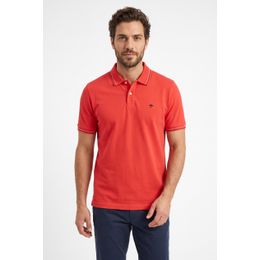 Fynch-Hatton Herren Poloshirt, rot, Gr. S, unifarben, Web, Obermaterial: 100% Baumwolle, Shirts, Regular fit, 2-Knopf-Form, mit Logo Stickerei