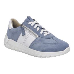 Josef Seibel Damen Keilsneaker "Gabby 01", Gr. 38, blau, Leder, kontrastfarbene Details, Schuhe, Freizeitschuh, Halbschuh, Schn&uuml;rschuh in H-Weite