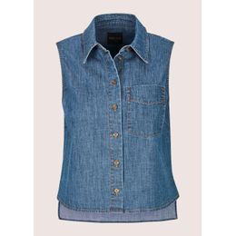 Madeleine Mode MADELEINE Damen Hemdbluse "Jeansbluse Modernes Denimtop mit Hemdkragen", blau, Modern, Gr. 42, Obermaterial: 98% Baumwolle CO. 2% Elasthan EL.,