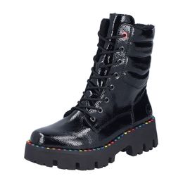 Rieker Damen Schn&uuml;rstiefelette "Rieker Stiefelette Lederimitat", Gr. 39, schwarz, Lederimitat, Schuhe