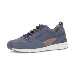 Pius Gabor Herren Sneaker, Gr. 12, blau, Nubukleder, Schuhe, Freizeitschuh, Halbschuh, Schn&uuml;rschuh mit Lochmuster, G-Weite