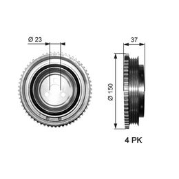 GATES Riemenscheibe, Kurbelwelle DriveAlign&reg; tvd1053 f&uuml;r Ford LANCIA ABARTH