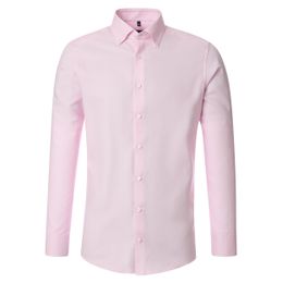 Venti Herren Businesshemd "Venti Businesshemd Langarm uni", rosa, Gr. 43, unifarben, 100% Baumwolle, Hemden
