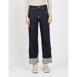 Gang Damen Straight-Jeans "94BLAKE STRAIGHT", blau, Gr. 32, Denim/Jeans, Obermaterial: 99% Baumwolle, 1% Elasthan, Jeans, hoher Bund, Umschlag am Saum