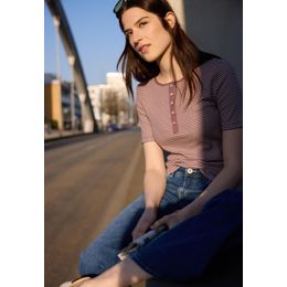 Damen T-Shirt, rosa, Gr. 36, STREET ONE STUDIO, gestreift, Web, 95% Baumwolle, 5% Elasthan, Shirts, Rundhalsausschnitt