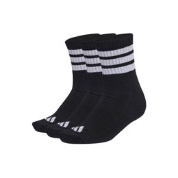 Herren Kurzsocken "Socken 3-Stripes Cushioned Sportswear Mid-Cut Socks 3er Pack", adidas originals, Gr. 43, schwarz, Obermaterial: 58% Baumwolle CO.