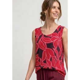 Street One Damen Tr&auml;gertop, rot, Gr. 38, bedruckt, Stoff, 95% Viskose, 5% Elasthan, Tops, mit abgerundetem V-Ausschnitz