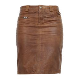 RICANO Damen Bleistiftrock "Lederrock 0132 Skirt", braun, Gr. S, Obermaterial: 100% Lammnappaleder LANA., R&ouml;cke, Handgefertigt aus echtem Leder
