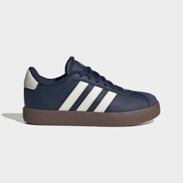 Kinder Sneaker "VL COURT 3.0", adidas Sportswear, Gr. 38,5night indigo, core wei&szlig;, gum5, Leder, Synthetik, Schuhe, inspiriert vom Design des adidas