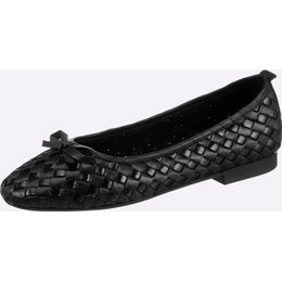 Andrea Conti Damen Ballerina, Gr. 40, schwarz, Lackleder, Leder, Rindsleder, Schuhe