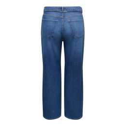 Only CARMAKOMA Damen Straight-Jeans "CARGIANNA MW STRAIGHT DNM BOX NOOS", blau, Gr. 54, unifarben, Denim/Jeans, Obermaterial: 98% Baumwolle, 2%