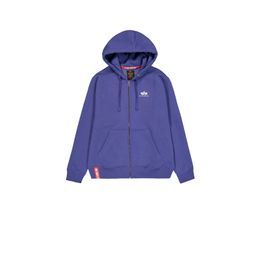 Herren Hoodie "Basic Zip Hoodie SL", lila, Gr. XXL, Alpha Industries, Obermaterial: 80% Baumwolle, 20% Polyester, Sweatshirts