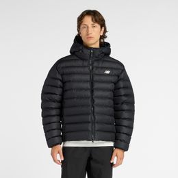 New Balance Herren Steppjacke "Hooded Puffer Jacket BLACK", schwarz, Gr. L, Obermaterial: 100% Polyester, Jacken, warm gef&uuml;ttert, mit
