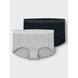 name it M&auml;dchen Hipster "NKFHIPSTER 2P NOOS", Gr. 134, schwarz, Jersey, Obermaterial: 95% Baumwolle, 5% Elasthan, meliert, Unterhosen