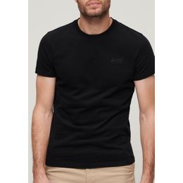 Superdry Herren Rundhalsshirt "Vintage Logo Emb Te", schwarz, Gr. XL, unifarben, Single Jersey, Obermaterial: 100% Baumwolle, Shirts, schmale