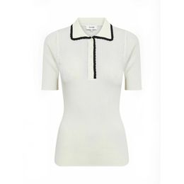 Levete Room Damen Kurzarmhemd "Levete Room Polo shirt LR-RYDE", wei&szlig;, Gr. XL, Obermaterial: 74% Viskose, 26% Polyamid, Hemden