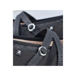 Rieker Damen Riemchenballerina, Gr. 41, schwarz, Nubuklederimitat, Textil, unifarben, Basic, Schuhe, Schlupfschuh, Flats, Slipper mit Mesheinsatz