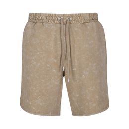 Urban Classics Herren Sweatshorts "Urban Classics Washed Piped Shorts", beige, Gr. L, unifarben, 100% Baumwolle, Hosen