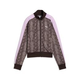 Puma Damen Trainingsjacke "T7 Snake Print Short Trainingsjacke Damen", braun, Gr. M, Obermaterial: 100% Polyester. Rippe: 97% Polyester, 3% Elasthan.
