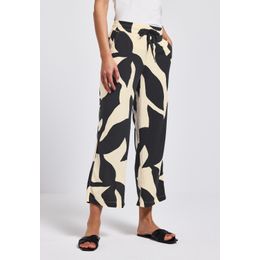 Street One Damen Culotte, grau, Gr. 32, bedruckt, Stoff, 100% Viskose, Hosen, High Waist