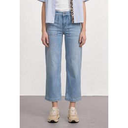 Street One Damen Loose-fit-Jeansultra bleached random wash, Gr. 30, unifarben, Jeans, 89% Baumwolle, 8% Polyester, 3% Elasthan, Jeans, mit Wide Legs