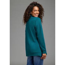 Laura Scott Damen Longsweatshirtpetrol, Gr. 40, angeraute Sweatware, Obermaterial: 60% Baumwolle, 40% Polyester, Sweatshirts, in gro&szlig;en Gr&ouml;&szlig;en