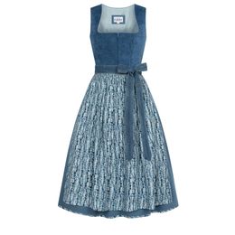 N&uuml;bler N&Uuml;BLER Damen Dirndl "Midi Dirndl Kalea", blau, Gr. 40, Obermaterial: 100% Polyester PES., Kleider