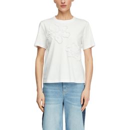 comma, COMMA Damen T-Shirt, wei&szlig;, Gr. 36, bestickt, Single Jersey, Obermaterial: 100% Baumwolle, Shirts, mit Stickereien