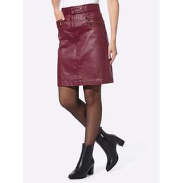 Heine Damen A-Linien-Rock, rot, Gr. 50, unifarben, 72% Baumwolle, 26% Polyester, 2% Elasthan, R&ouml;cke