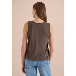 Cecil Damen Tr&auml;gertopurban taupe, Gr. M, unifarben, Web, 50% Baumwolle, 50% Modal, Tops, mit femininem V-Ausschnitt