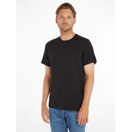 Tommy Jeans Herren T-Shirt "TJM ESSENTIAL SOLID", schwarz, Gr. S, unifarben, Jersey, Obermaterial: 100% Baumwolle, Shirts, mit Rundhalsausschnitt und