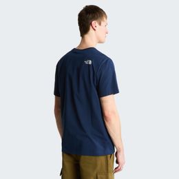 The North Face Herren T-Shirt "M MOUNTAIN LINE REGULAR SHORT SLEEVE TEE", blau, Gr. S, Obermaterial: 60% Baumwolle, 40% Polyester, Shirts, normale