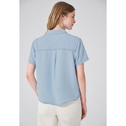 Damen Jeansbluse, blau, Gr. 40, STREET ONE STUDIO, unifarben, Jeans, 100% Lyocell, Blusen, im Denim-Style