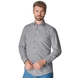 Venti Herren Businesshemd "Venti Businesshemd Langarm Print", grau, Gr. 41, bedruckt, 100% Baumwolle, Hemden