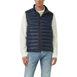 s.Oliver Herren Steppweste, blau, Gr. L, unifarben, Web, Obermaterial: 100% Polyester, Westen, mit Stehkragen
