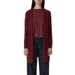 s.Oliver Damen Strickjacke, rot, Gr. 36, unifarben, Strick, Obermaterial: 50% Baumwolle, 25% Polyamid, 14% Polyacryl, 8% Wolle, 3% Elasthan,