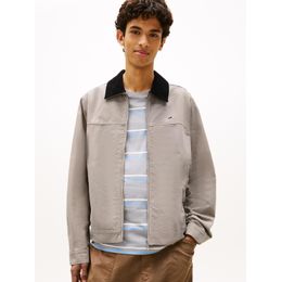 Tommy Jeans Herren Blouson "TJM REGULAR COTTON RANCH", grau, Gr. L, unifarben, Web, Obermaterial: 100% Baumwolle, Jacken, Regular fit mit Umlegekragen